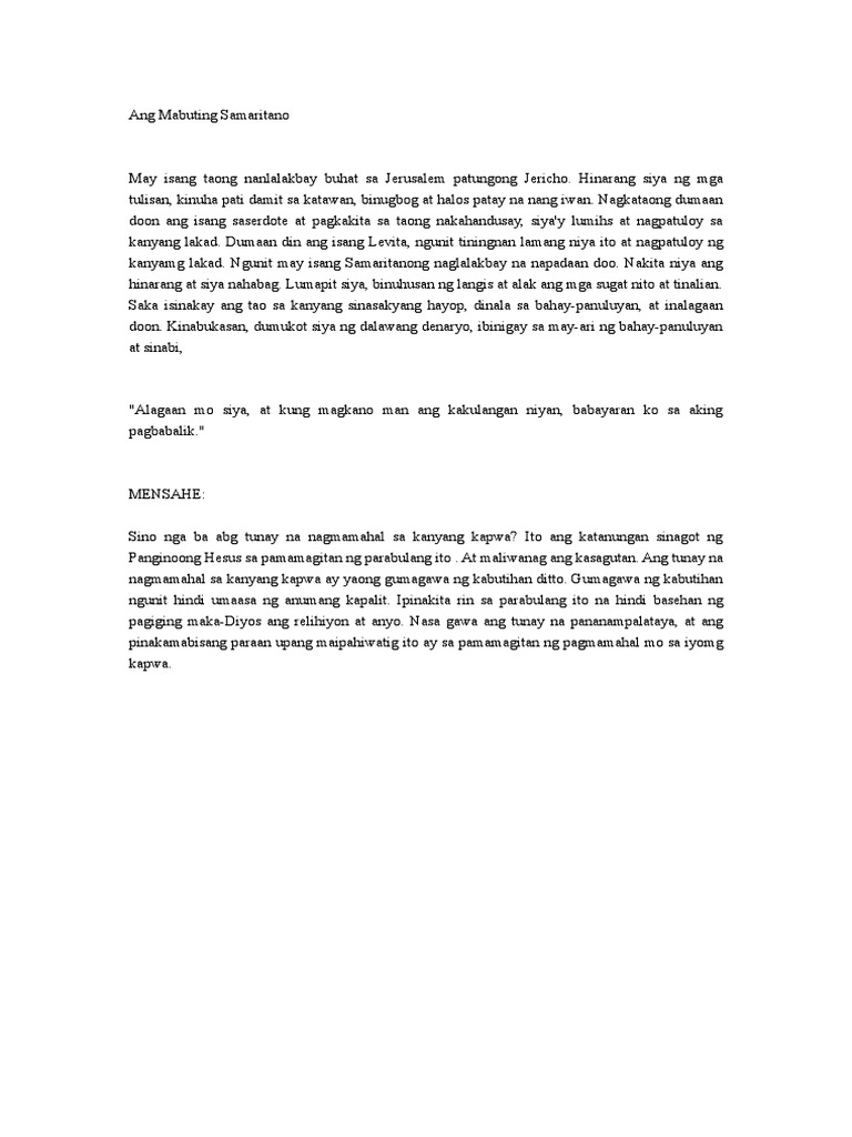 Ang Mabuting Samaritano