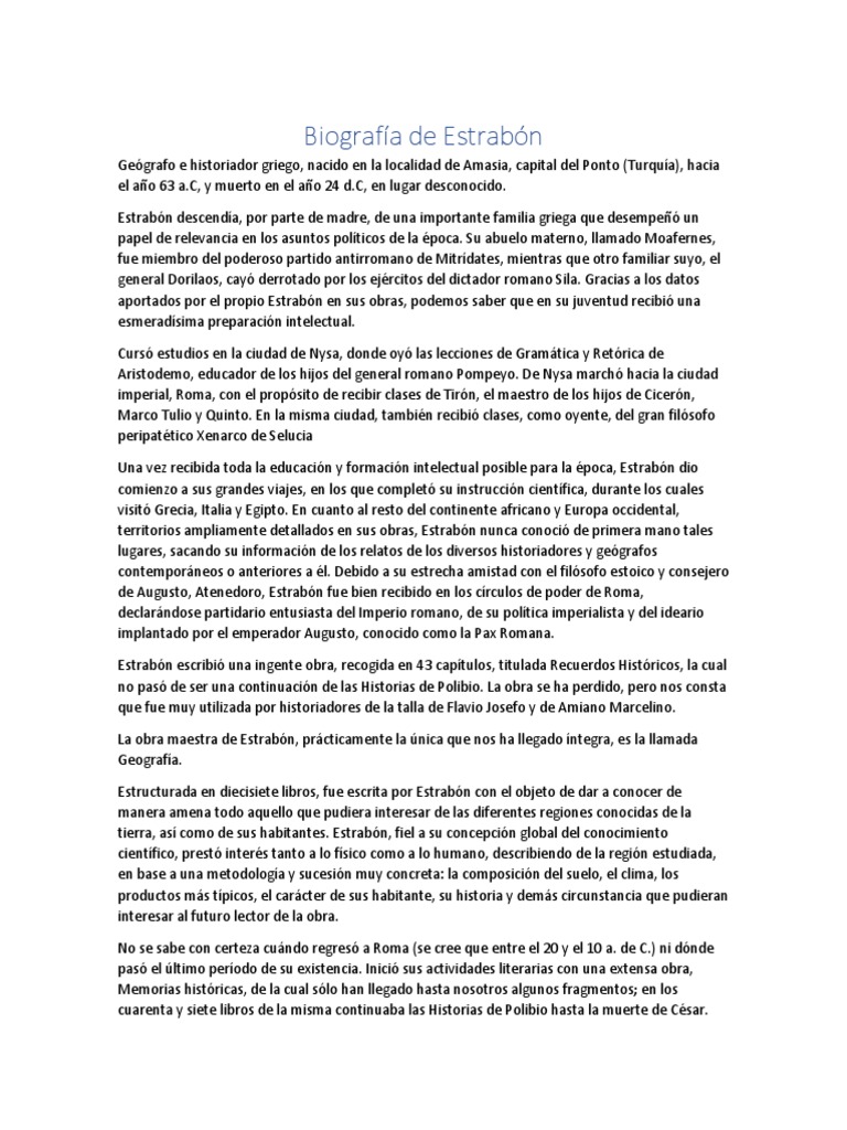 Biografía de Estrabón | PDF | imperio Romano | Augusto