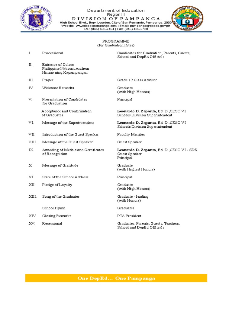 Programme (Graduation Rites) | PDF | Further Education