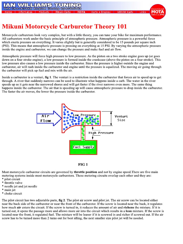 Mikuni Carburetor Operation and Tuning | PDF