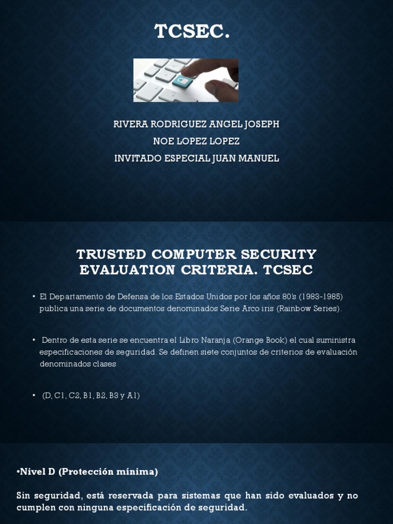 TCSEC | PDF | Usuario (informática) | Tecnología digital