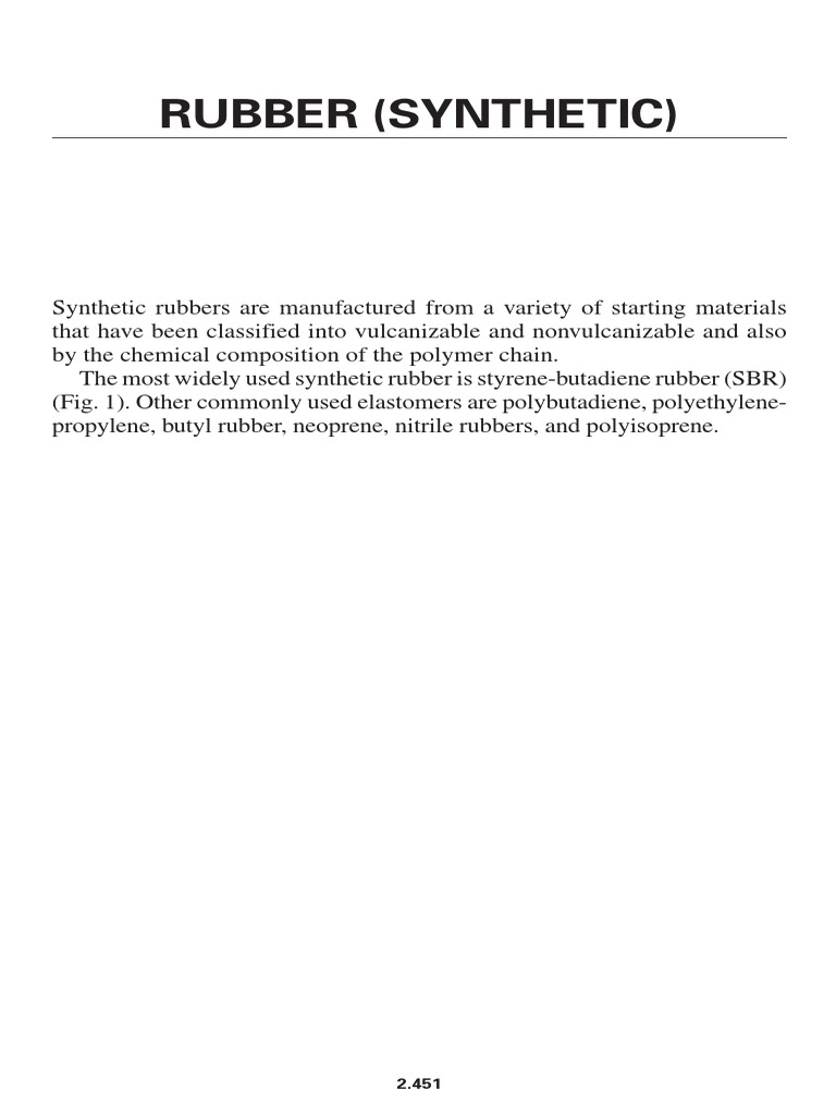 Synthetic Rubber Types and Manufacturing Process | PDF