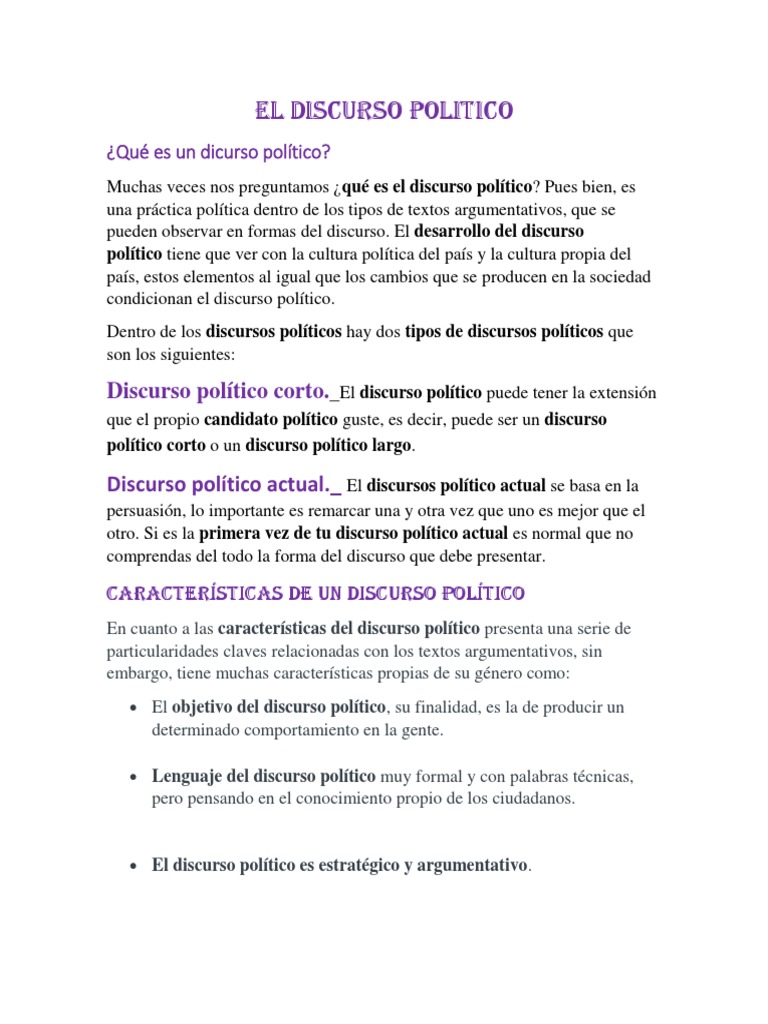 El Discurso Politico