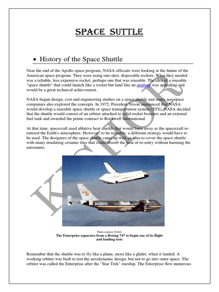 Space Shuttle | PDF | Space Shuttle | Space Shuttle Solid Rocket Booster