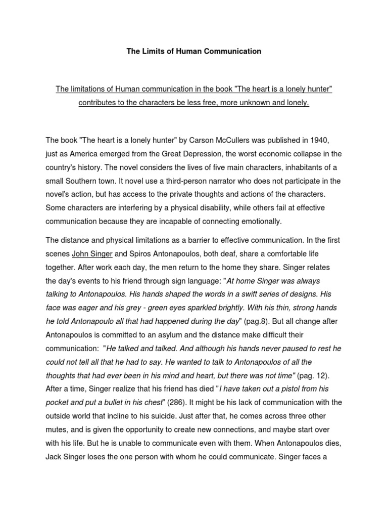 The Limits of Human Communication | PDF | Loneliness | Communication