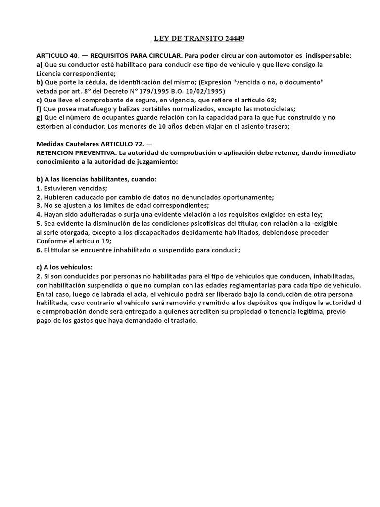 Articulos Transito | PDF