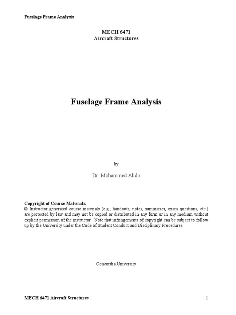 Fuselage Frame | PDF | Fuselage | Bending
