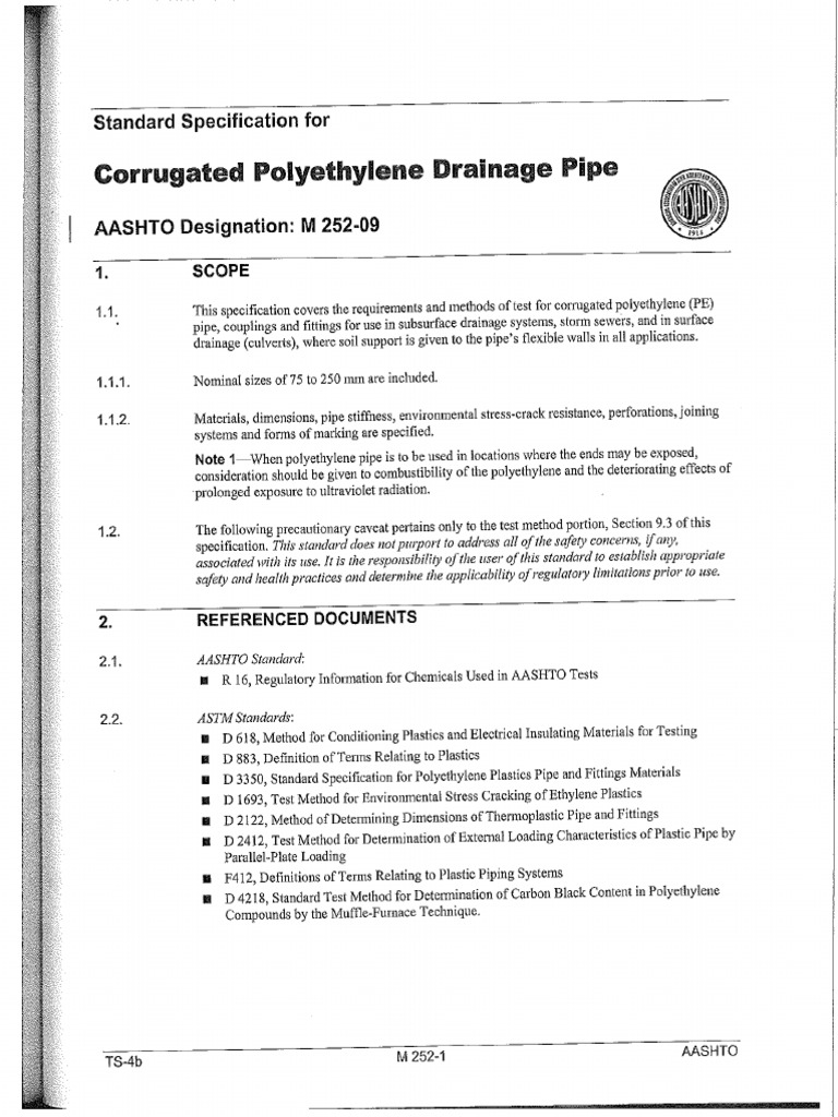Aashto M252-09 PDF | PDF