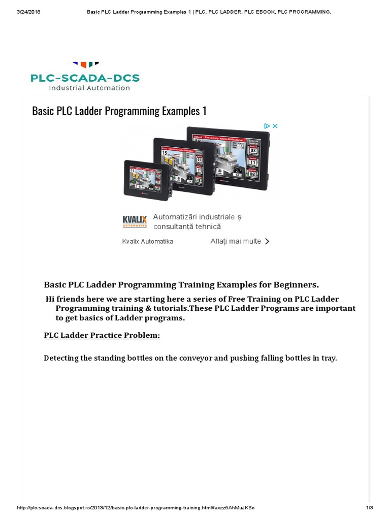 Basic PLC Ladder Programming Examples 1 | PDF