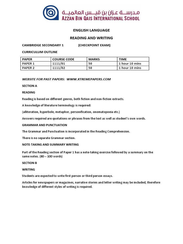 Checkpoint | PDF | Test (Assessment) | Reading (Process)