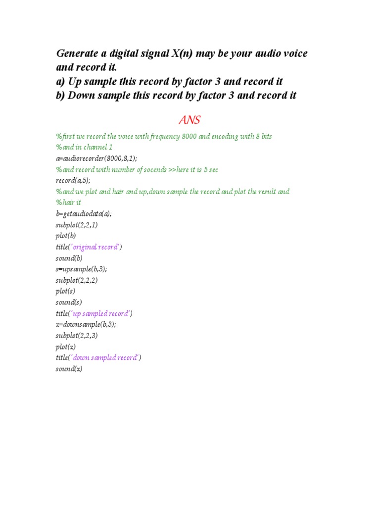 Up Sampling and Down Sampling | PDF | Teaching Methods & Materials