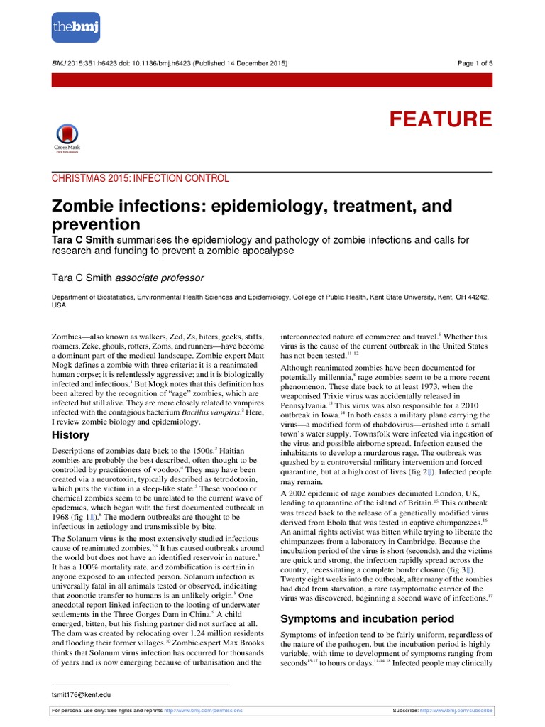 Zombies Infection PDF | PDF | Zombies | Infection