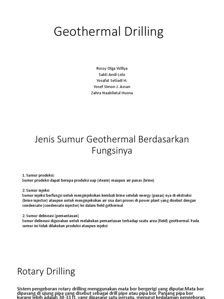 Proses dan Jenis Pengeboran Geothermal | PDF