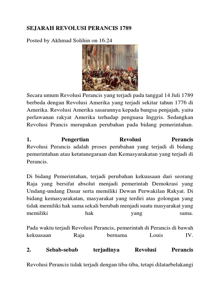 Sejarah Revolusi Perancis 1789 | PDF