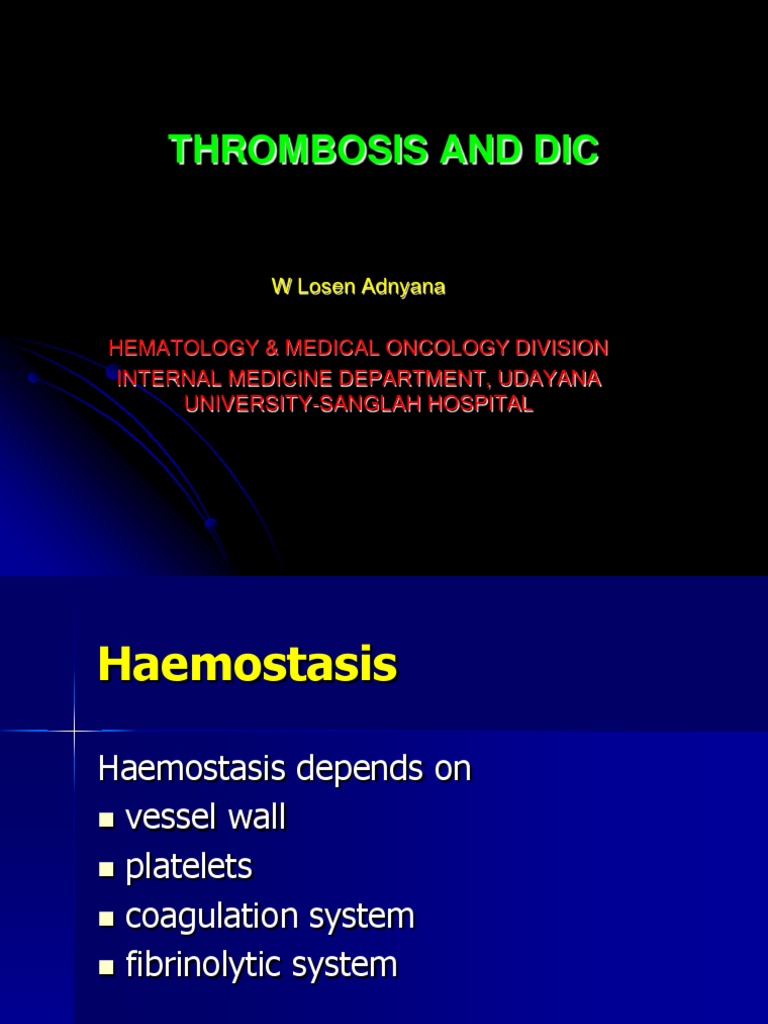 TROMBOSIS | PDF | Thrombosis | Coagulation
