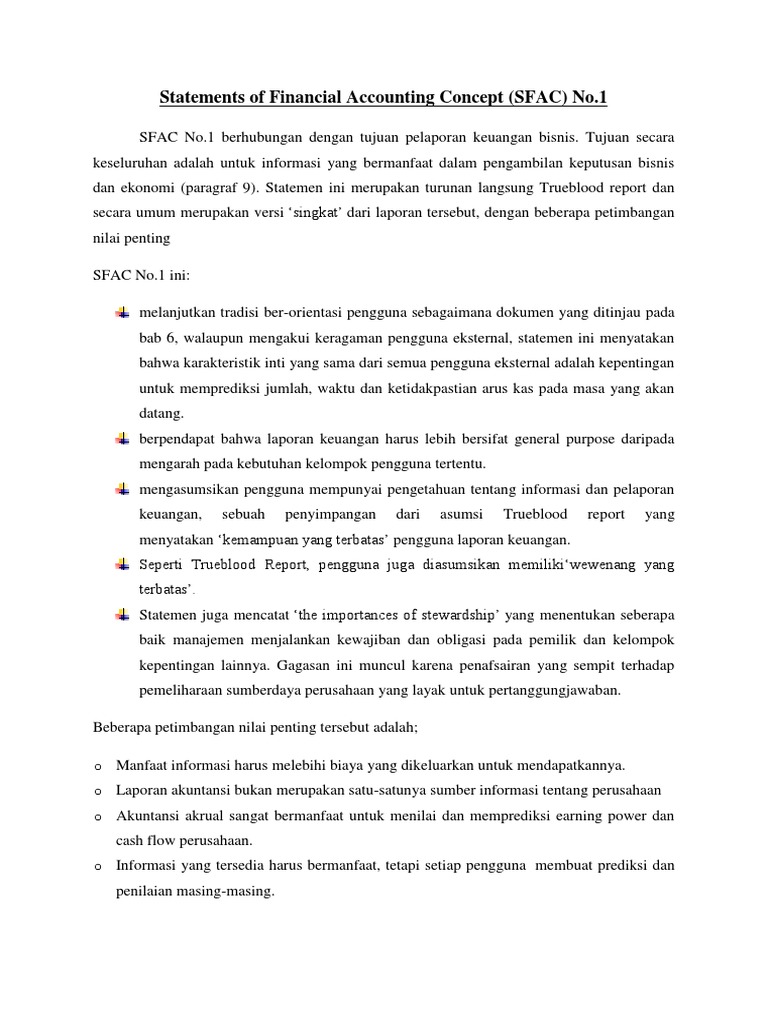 Tujuan Pelaporan Keuangan SFAC No.1 | PDF | Pengelolaan Keuangan & Uang