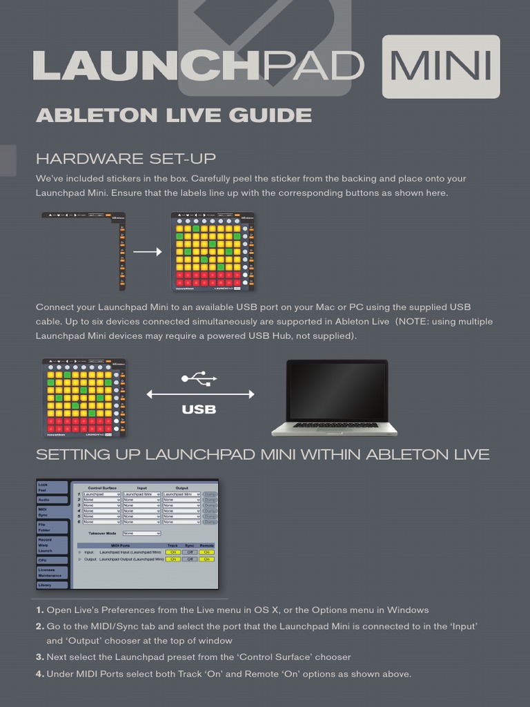 Ableton Live Guide: Hardware Set-Up | PDF | Usb | Computer Hardware