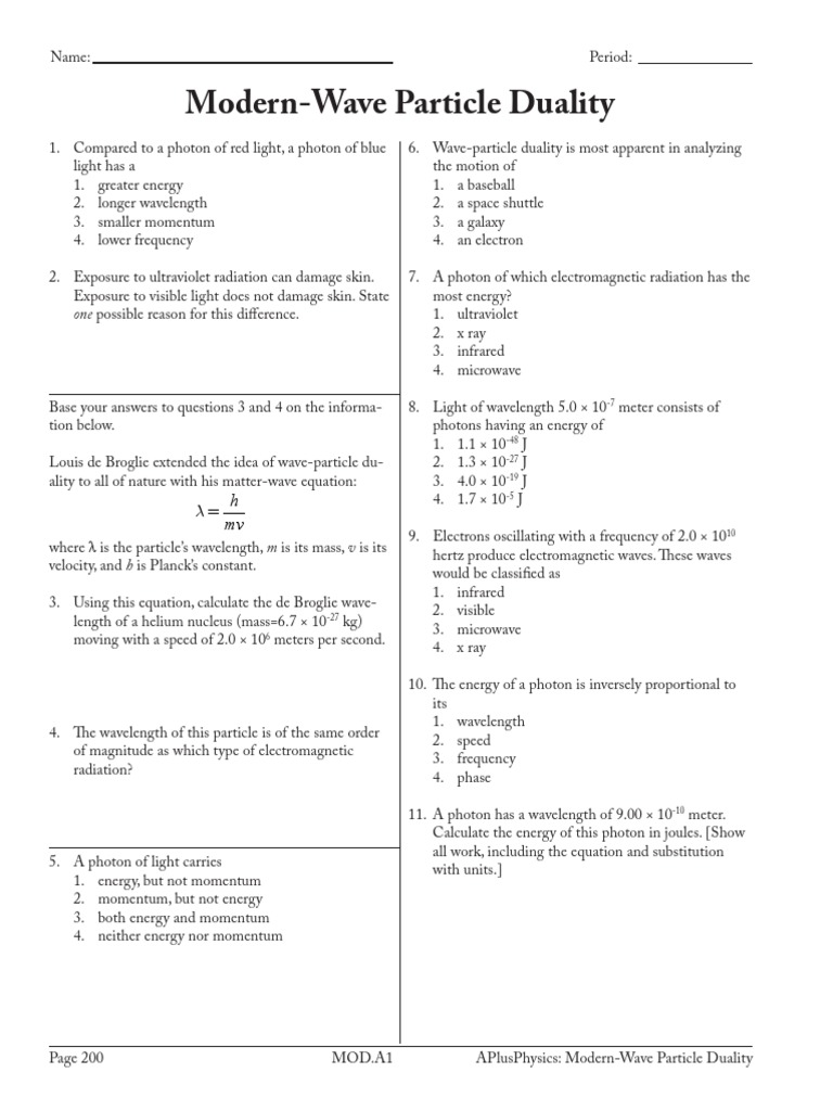 35 Modern-Wave Particle Duality | PDF | Photon | Electromagnetic Radiation