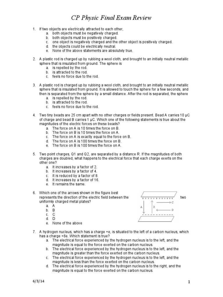 CP Physics Final Exam Review 2 | PDF | Resistor | Electric Charge