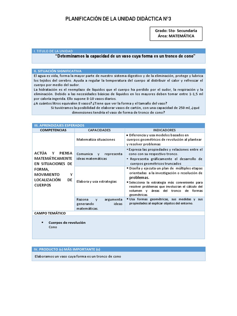 Mat5 U3 | PDF | Volumen | Fórmula