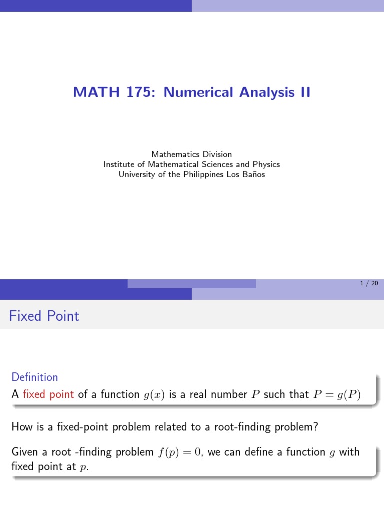 Fixed-Point Method PDF | PDF | Maxima And Minima | Teaching Mathematics