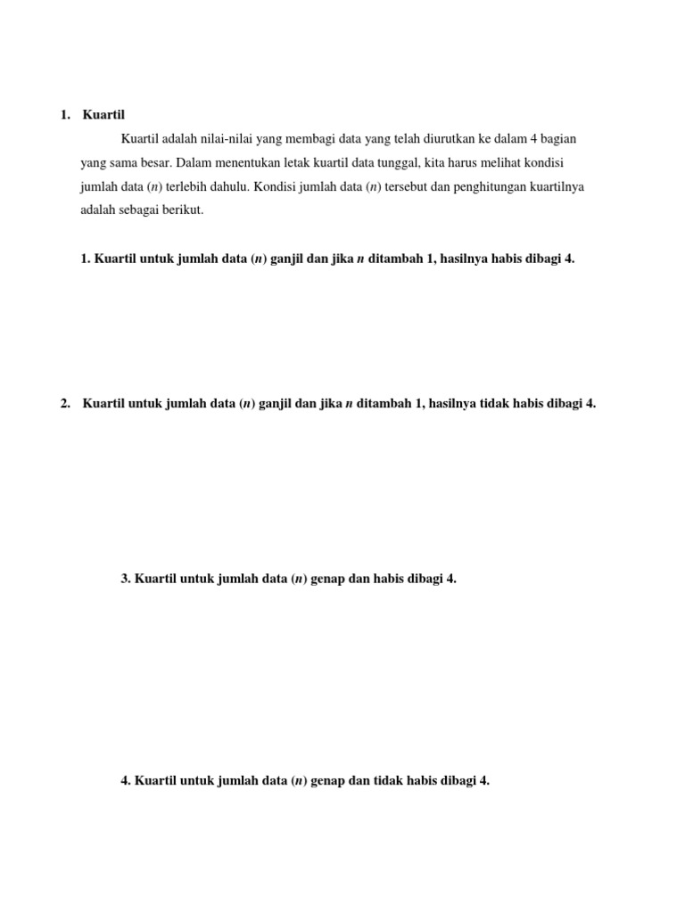 Rumus dan Contoh Kuartil 2 | PDF