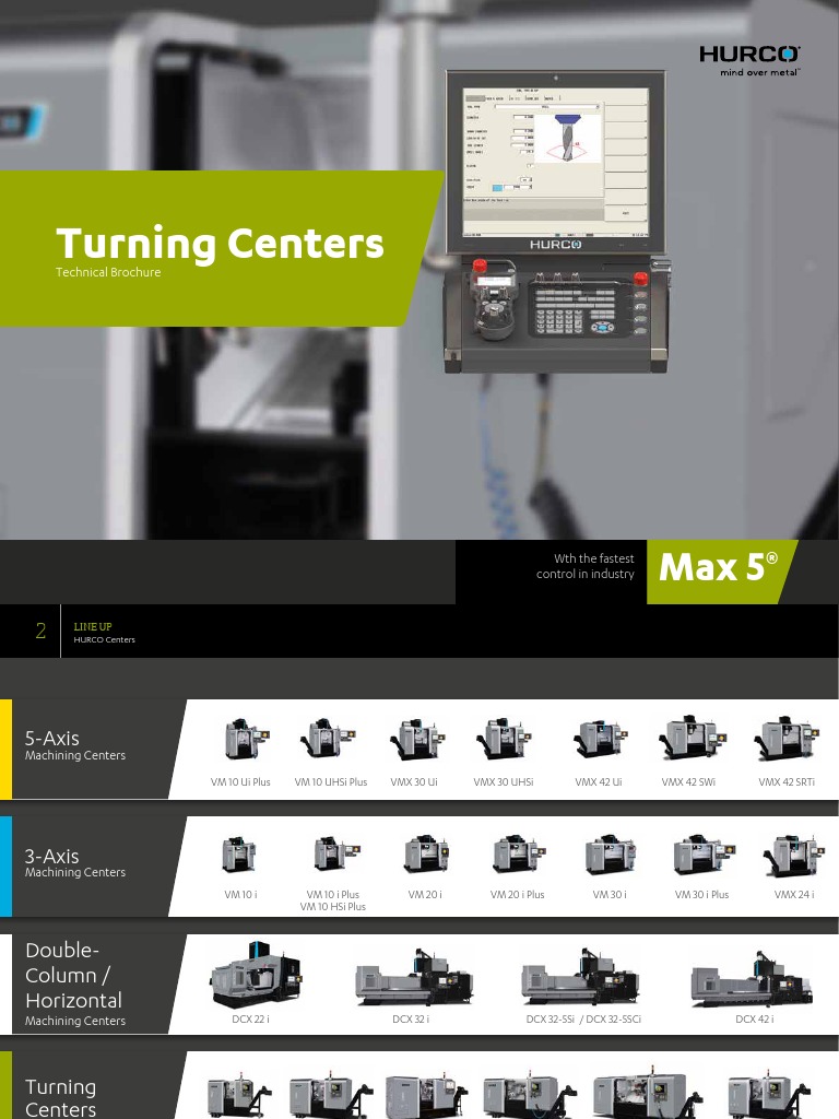 HURCO Turning Centers 01-2017 PDF | PDF | Drilling | Gear