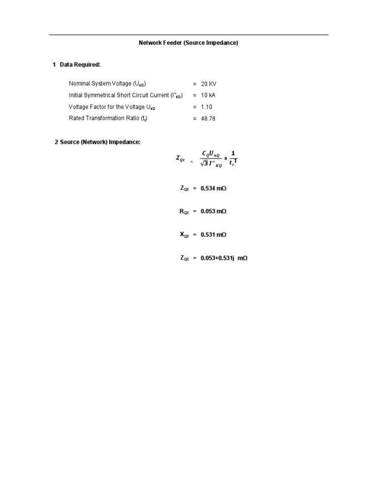Source Impedance Calculation | PDF