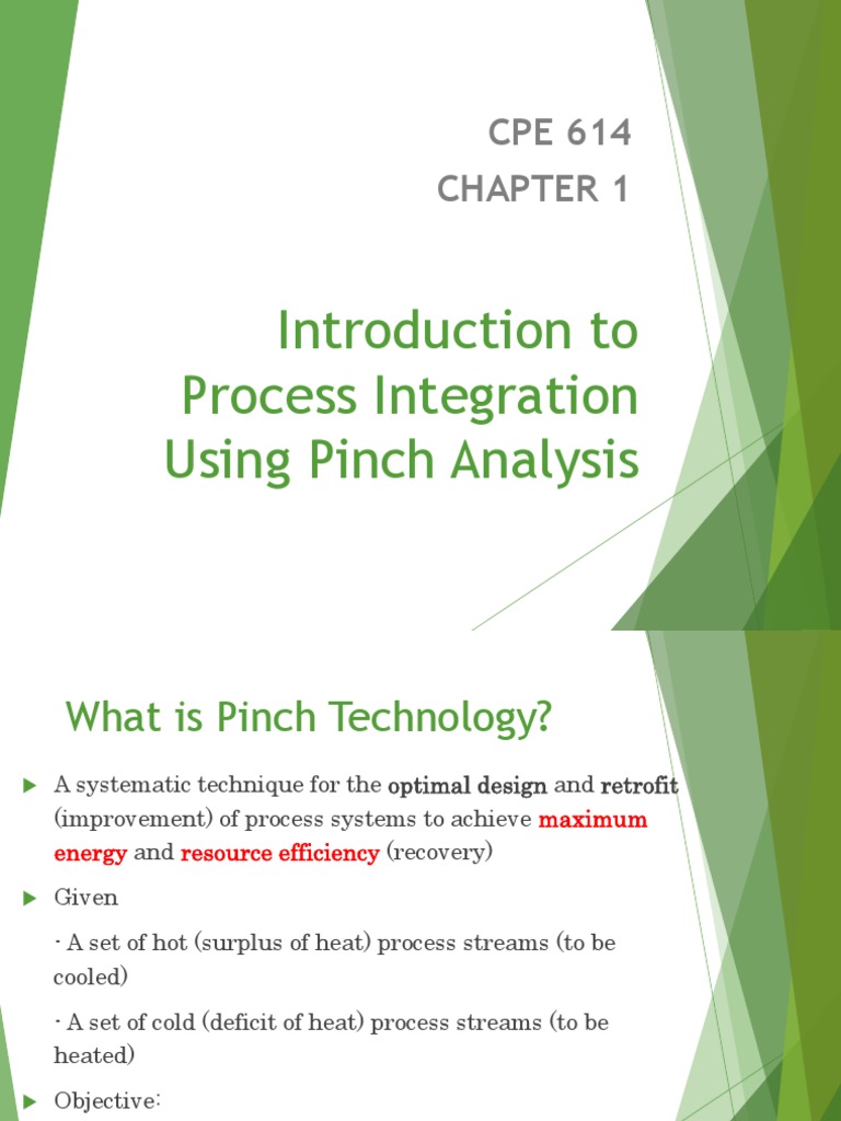 Chapter 1 - Introduction To Process Integration Using Pinch Analysis ...