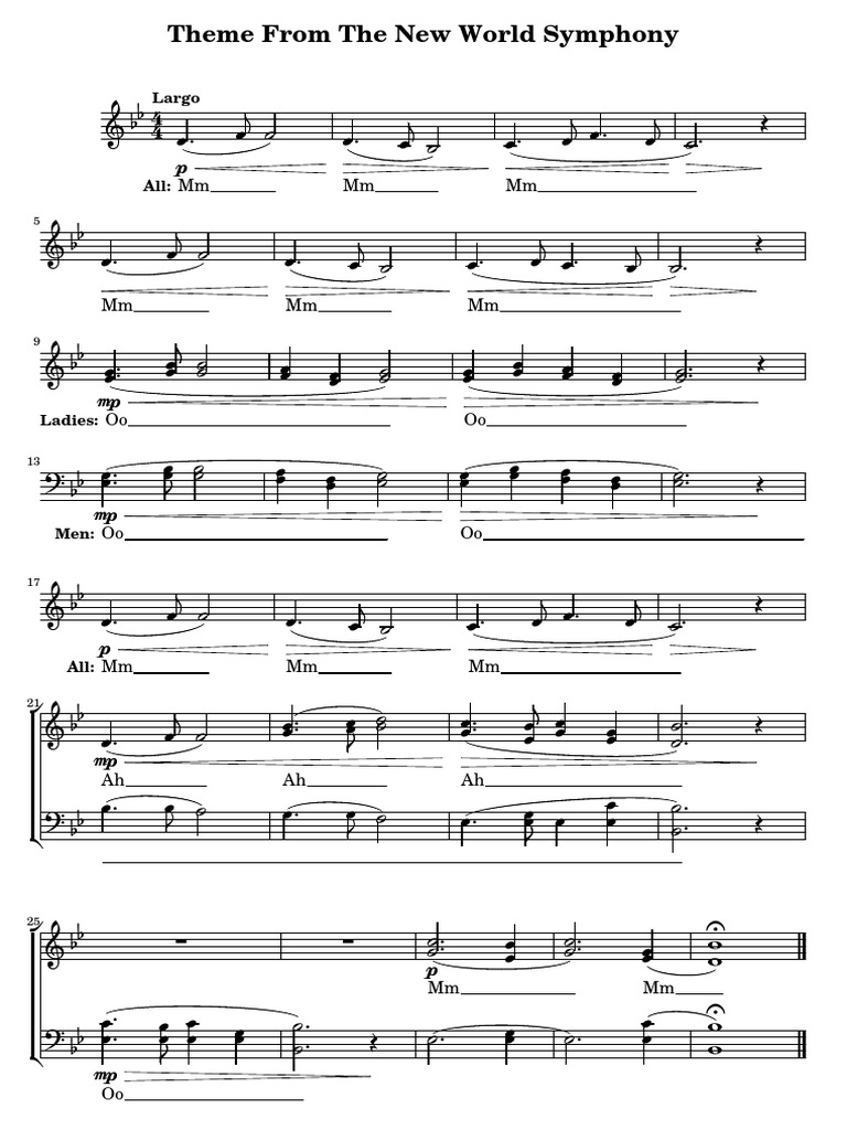 Theme From The New World Symphony.pdf | Symphony | Musical Keys