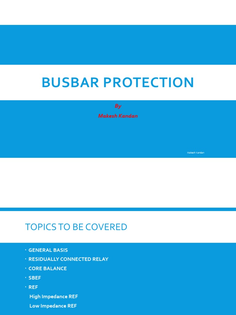 Busbar Protection | PDF | Relay | Electrical Impedance