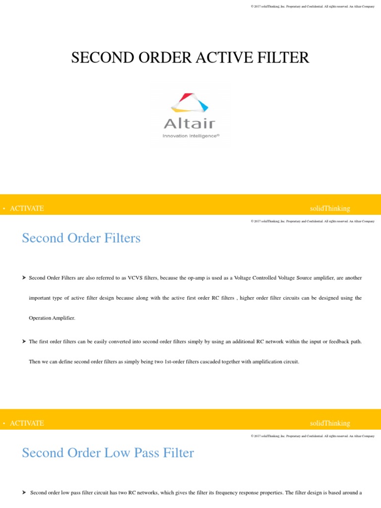 Second Order Active Filter 1 | PDF | Electronic Filter | Operational ...