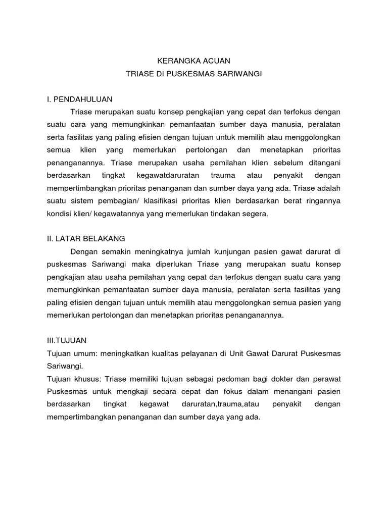 SK, Sop, DT, Kak Contoh Triase | PDF
