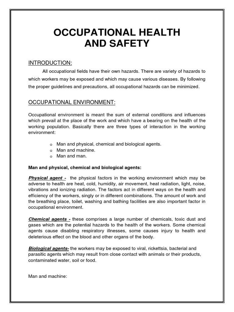 Occupational Hazards | PDF | Occupational Safety And Health | Infection ...