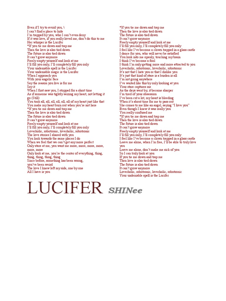 SHINee's "Lucifer" Lyrics Analysis | PDF | Self-Improvement