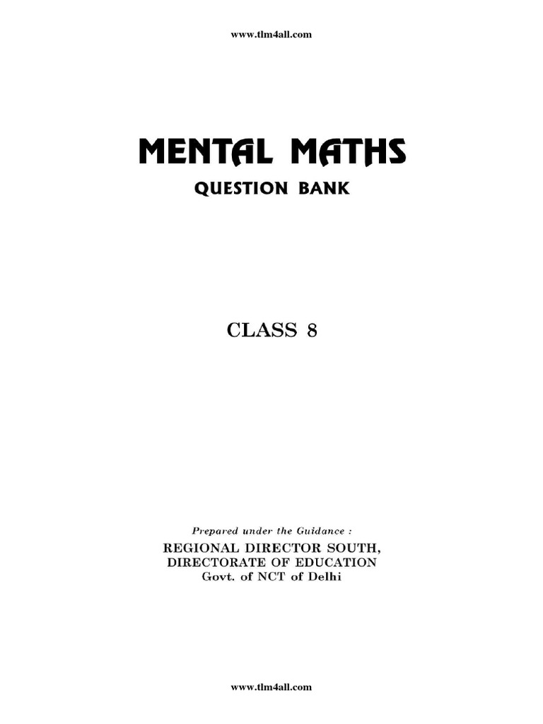 8th Class Mental Maths | PDF | Area | Triangle