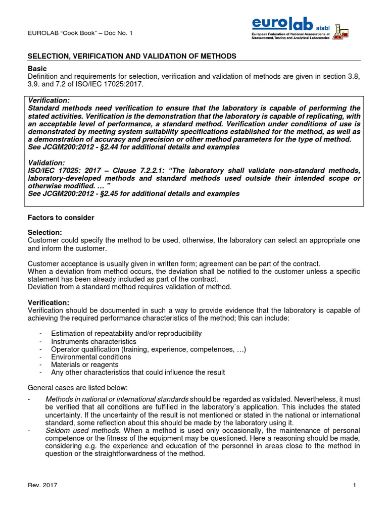 Guidelines for the Selection, Verification, and Validation of Testing ...
