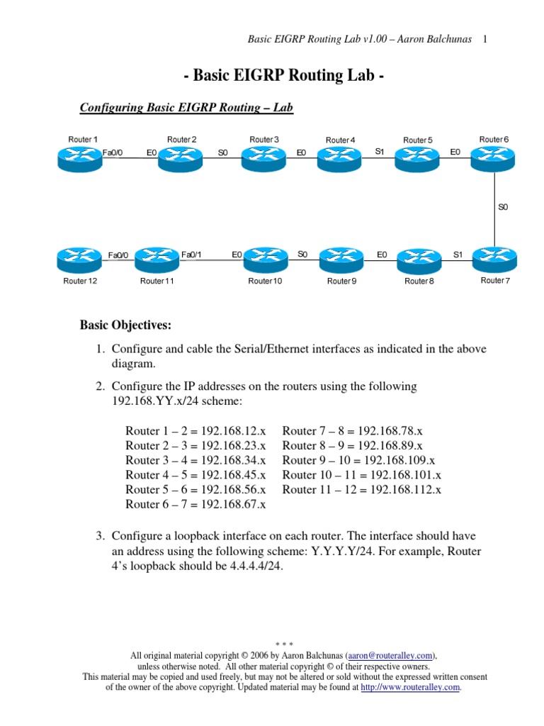 Eigrp Basic Lab | PDF | Router (Computing) | Routing
