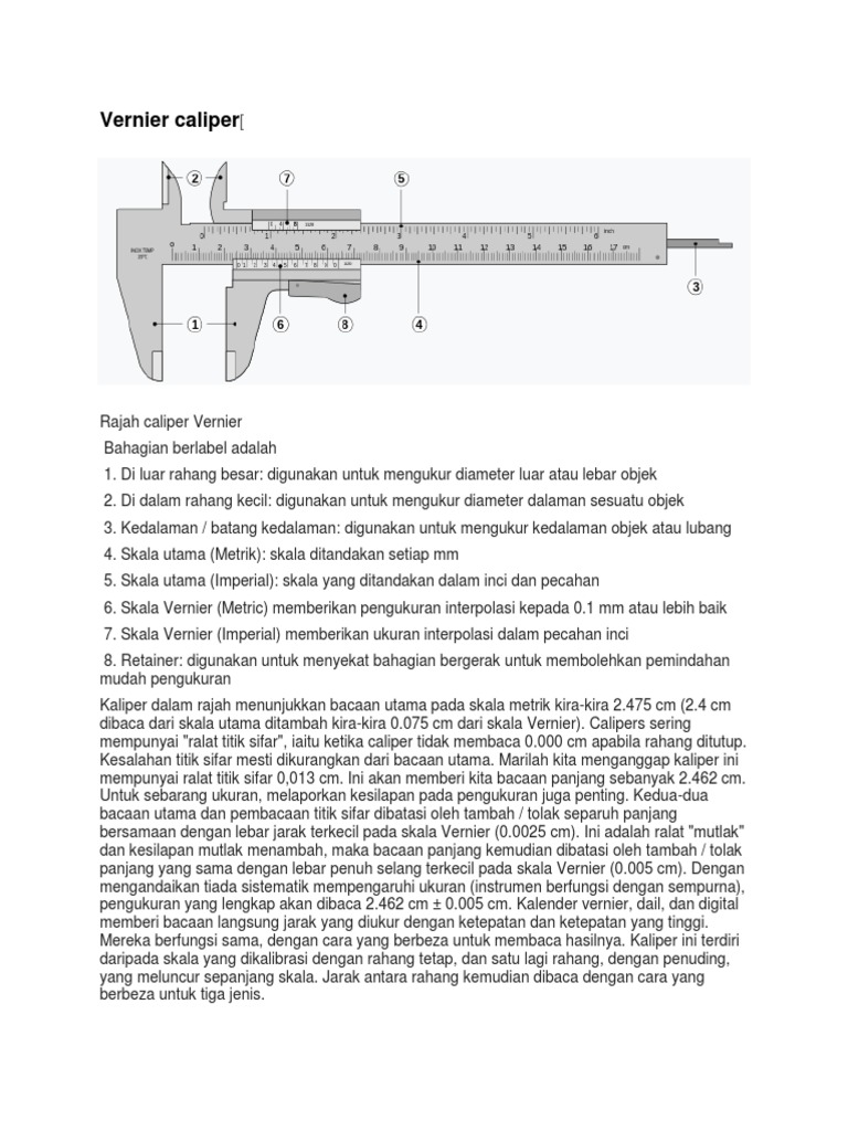 Vernier Caliper | PDF | Teknologi & Rekayasa