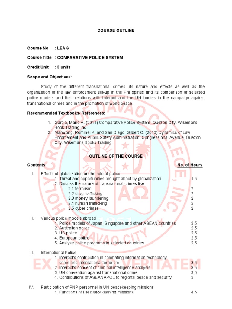 LEA 6 Comparative Police System PDF | Download Free PDF | Peacekeeping ...