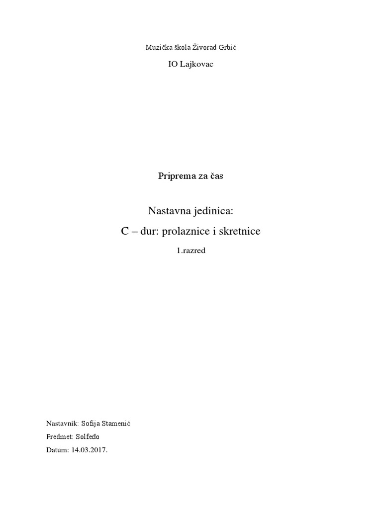 C-Dur, Prolaznice I Skretnice | PDF