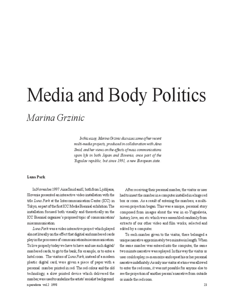 Media and Body Politics | PDF | World Wide Web | Internet & Web