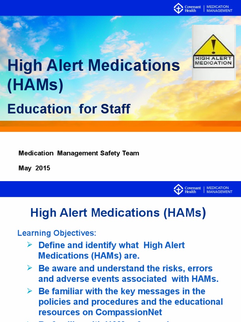 High Alert PPT For Staff (VIM) 2015 | PDF | Patient Safety ...