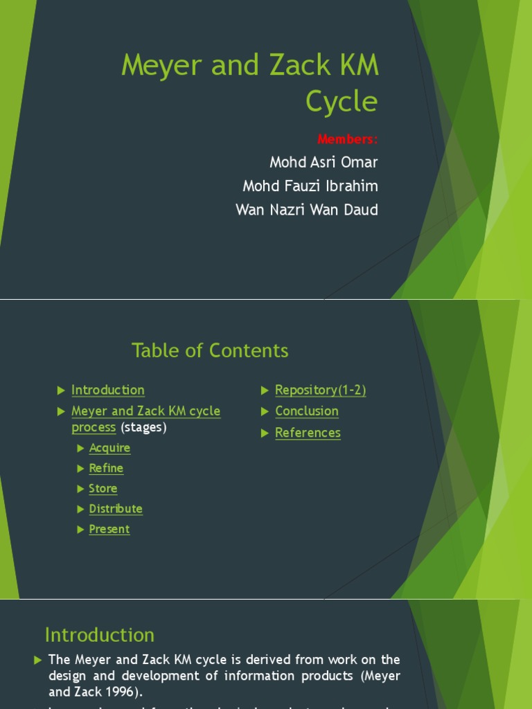 Meyer and Zack KM Cycle | PDF | Knowledge Management | Information