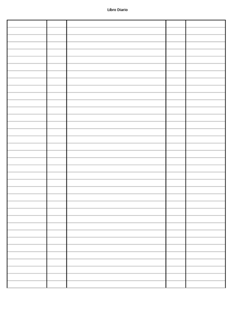 Plantilla Libro Diario y Libro Mayor | PDF