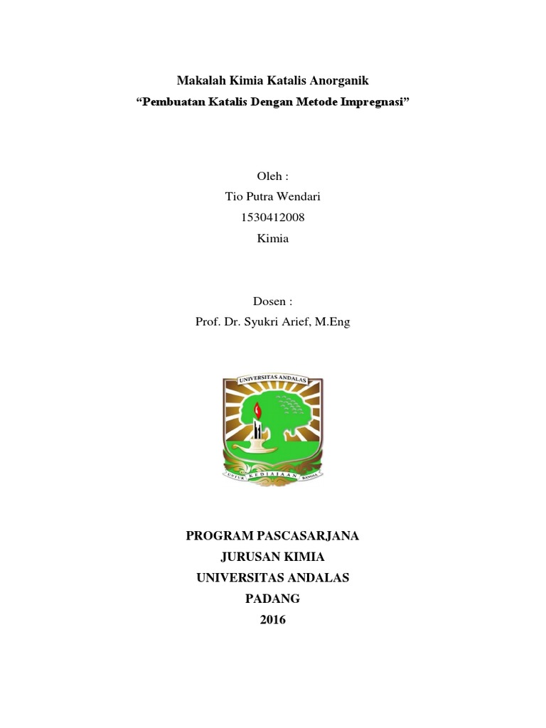 Metode Impregnasi Katalis Anorganik | PDF