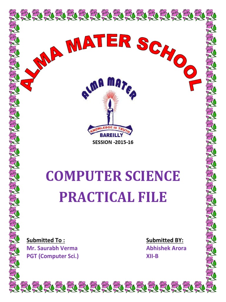 Computer Science Practical File: Submitted To: Submitted BY | PDF