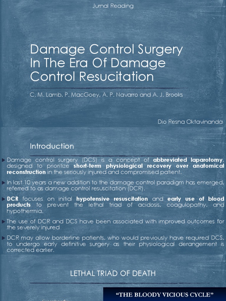 Damage Control Surgery | PDF | Major Trauma | Bleeding