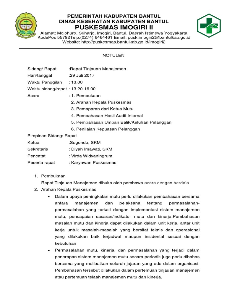 Notulen RTM (Benar) | PDF