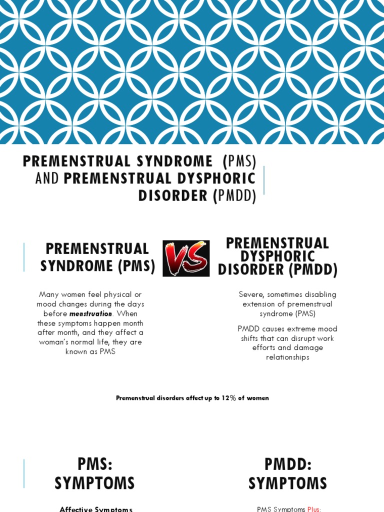 PMS VS PMDD | PDF | Premenstrual Syndrome | Gynaecology